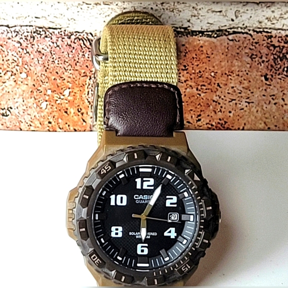 Casio | Accessories | Casio Mens Watch With Velcro Band New Over Inches ...